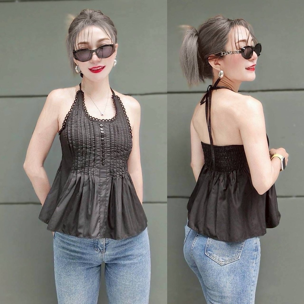 ReeYa Top A Beautiful And Classic Halter With Chic Minimalist. | Shopee ...