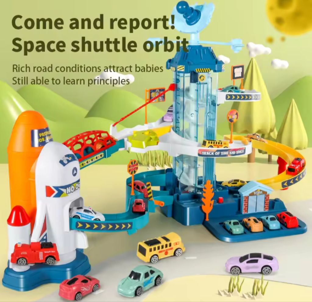kids learning Space Shuttle Orbit Station Rail Car With 4 Cars | Shopee ...