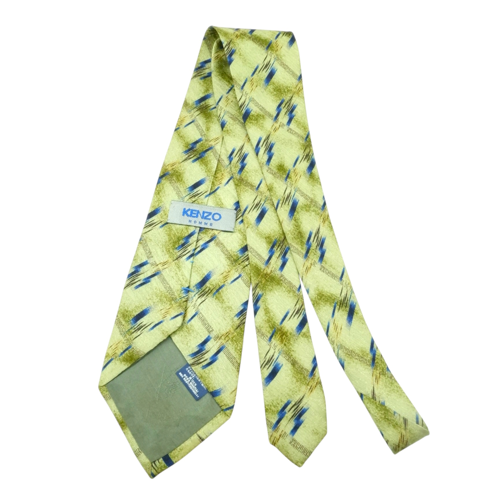 Kenzo Silk Olive Green Geometric Japan Tie Brand Name | Shopee Philippines