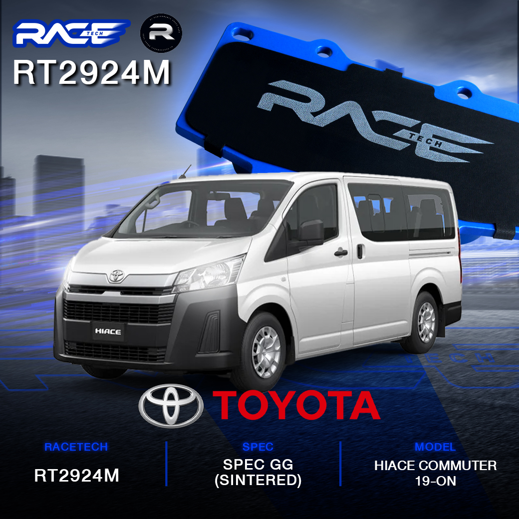 Front Brake Pads RACETECH TOYOTA HIACE COMMUTER Year 05-18/VENTURY 14 ...