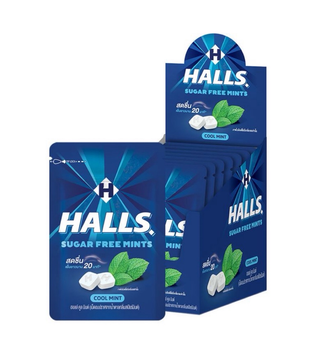 Halls Sugar Free Candy Cool Mint Flavour/Cool Watermelon 15.4g (10 ...