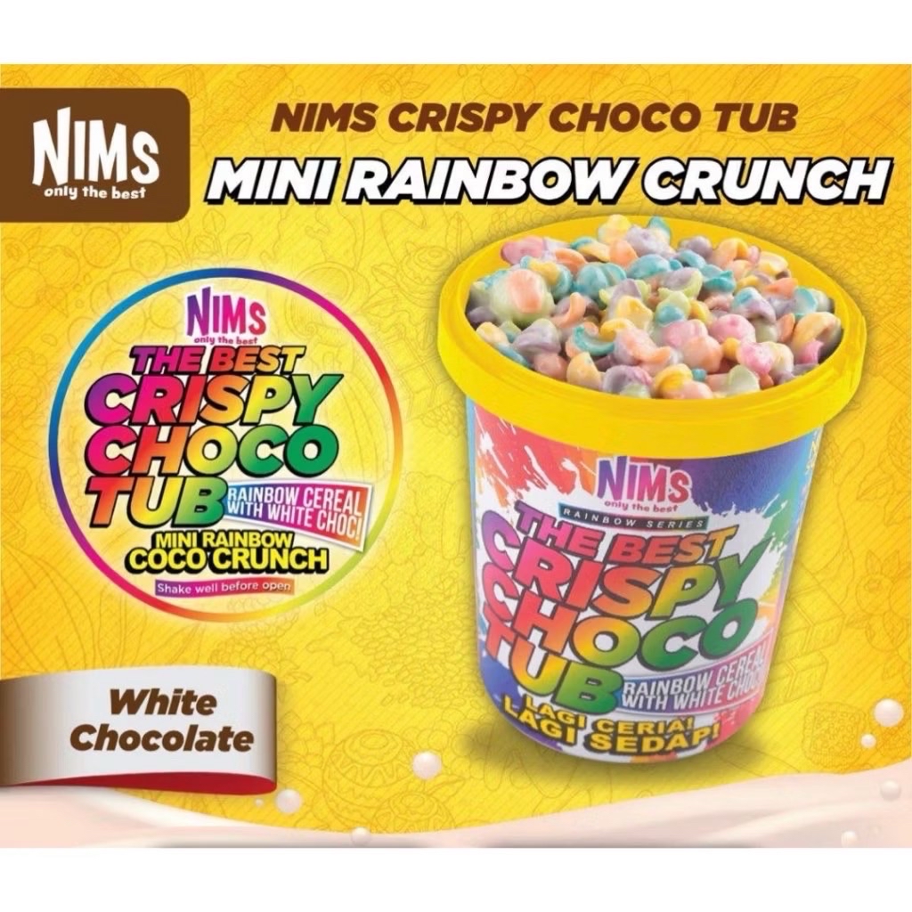 [1 Jar] Nims crispy choco tube Chocolate Coated Snacks Cocoa Crunch 60 ...