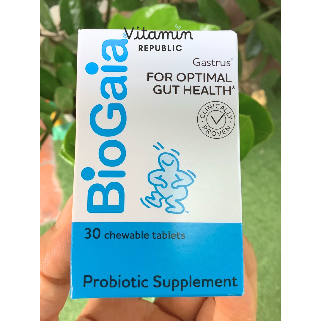 BioGaia Gastrus Gut Health Probiotic (30 Chewable Tablets) Probiotics ...
