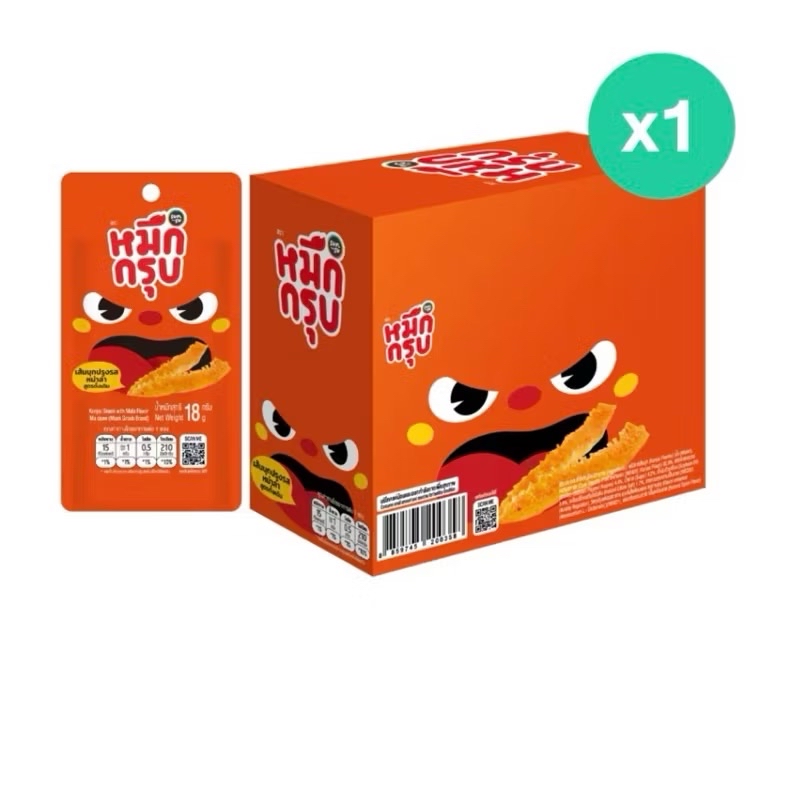 (1 Box 20 Pieces) Muek Groob Crunchy Squid Single. Mala Seasoning ...