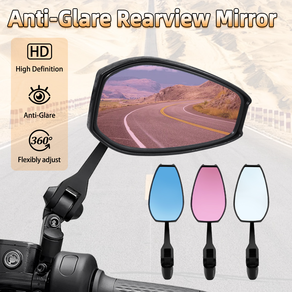 Street King Motorcycle Side Mirror With Glare Proof Clear Lens Made In ...