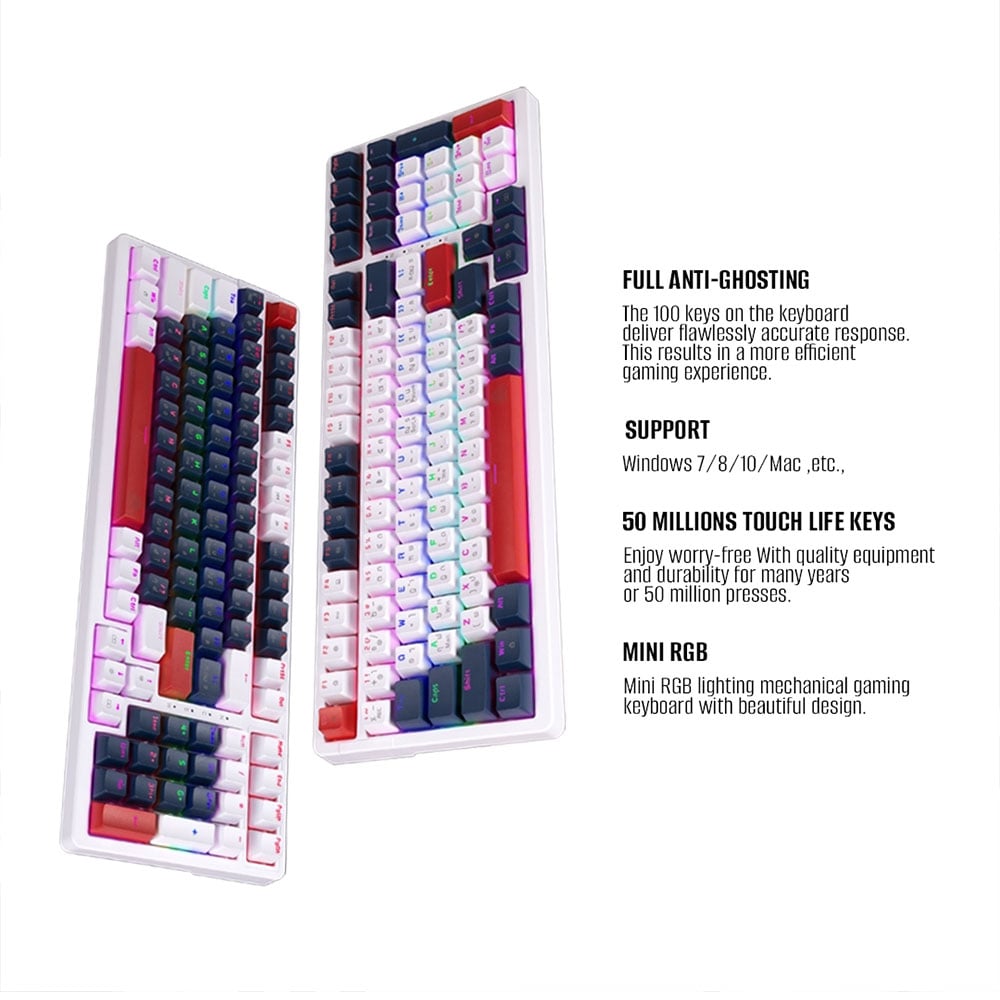 KEYBOARD (KEYBOARD) EGA TYPE CMK1 (LAYOUT C) (RED SWITCH/BLUE MINI RGB ...