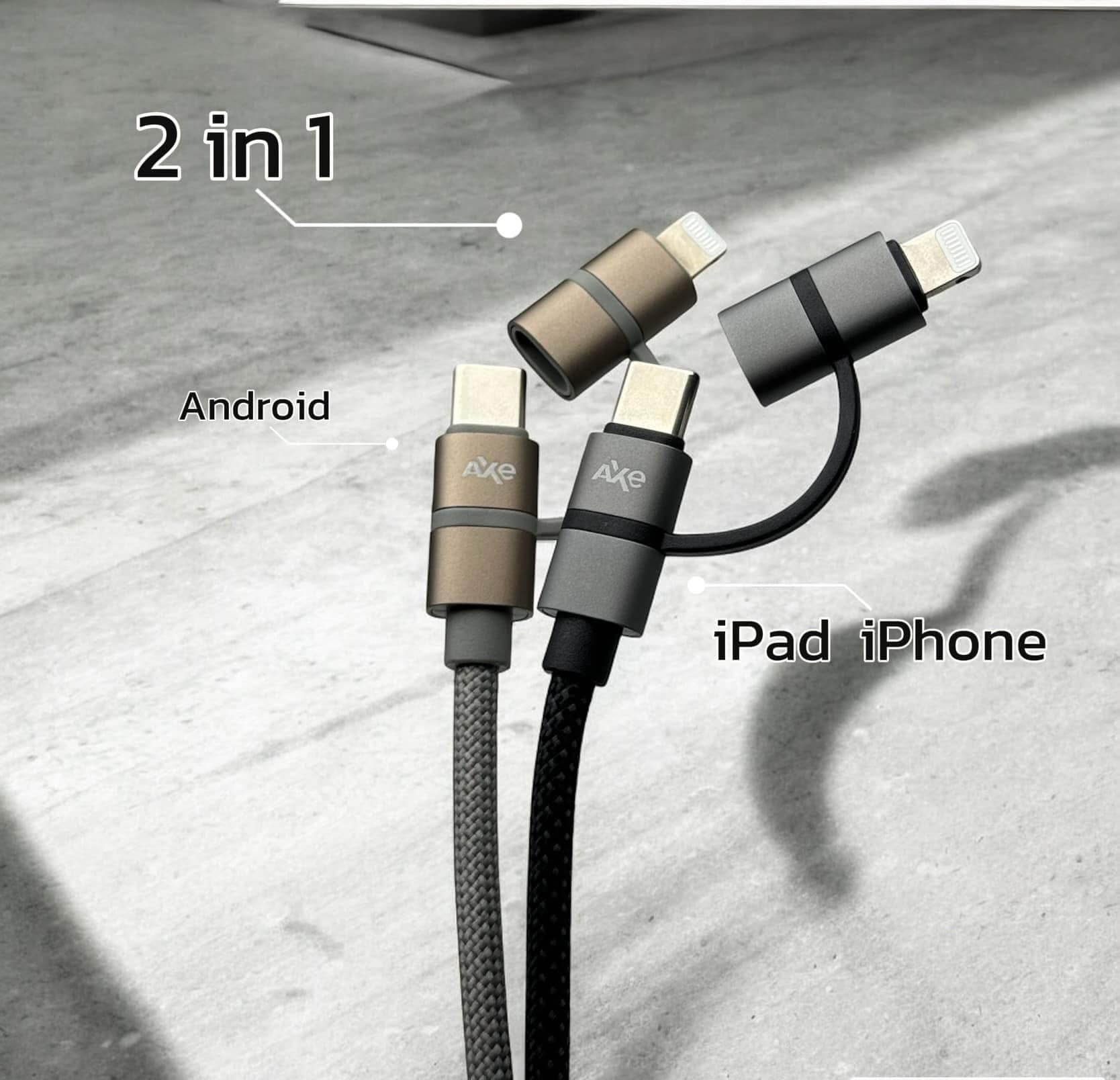 AXT 2 in 1 Quick charge cable Data transmission TR-01 100w | Shopee ...