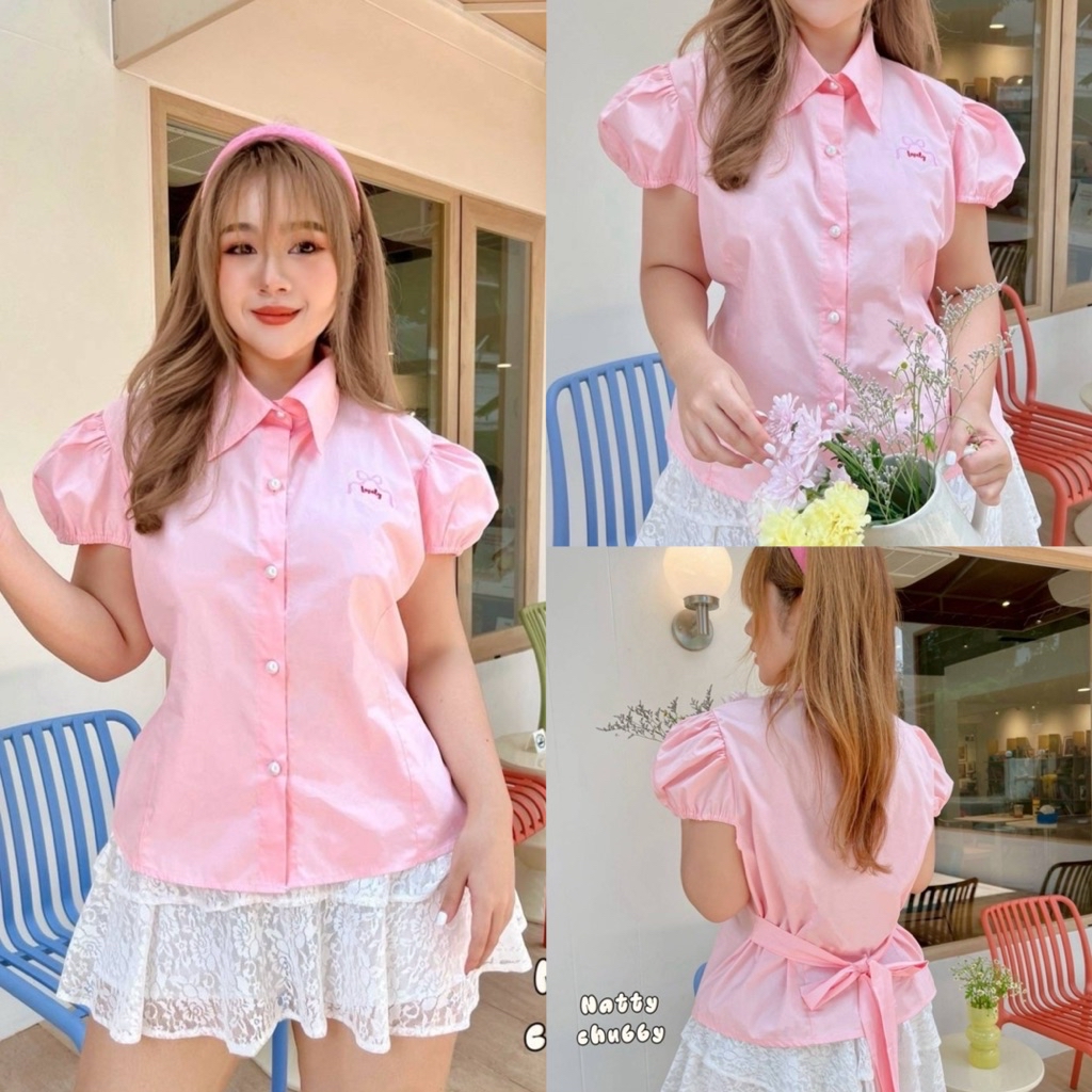 Plussize (Chest 38-52) Doll Sleeve Shirt For Chubby Women Embroidered ...