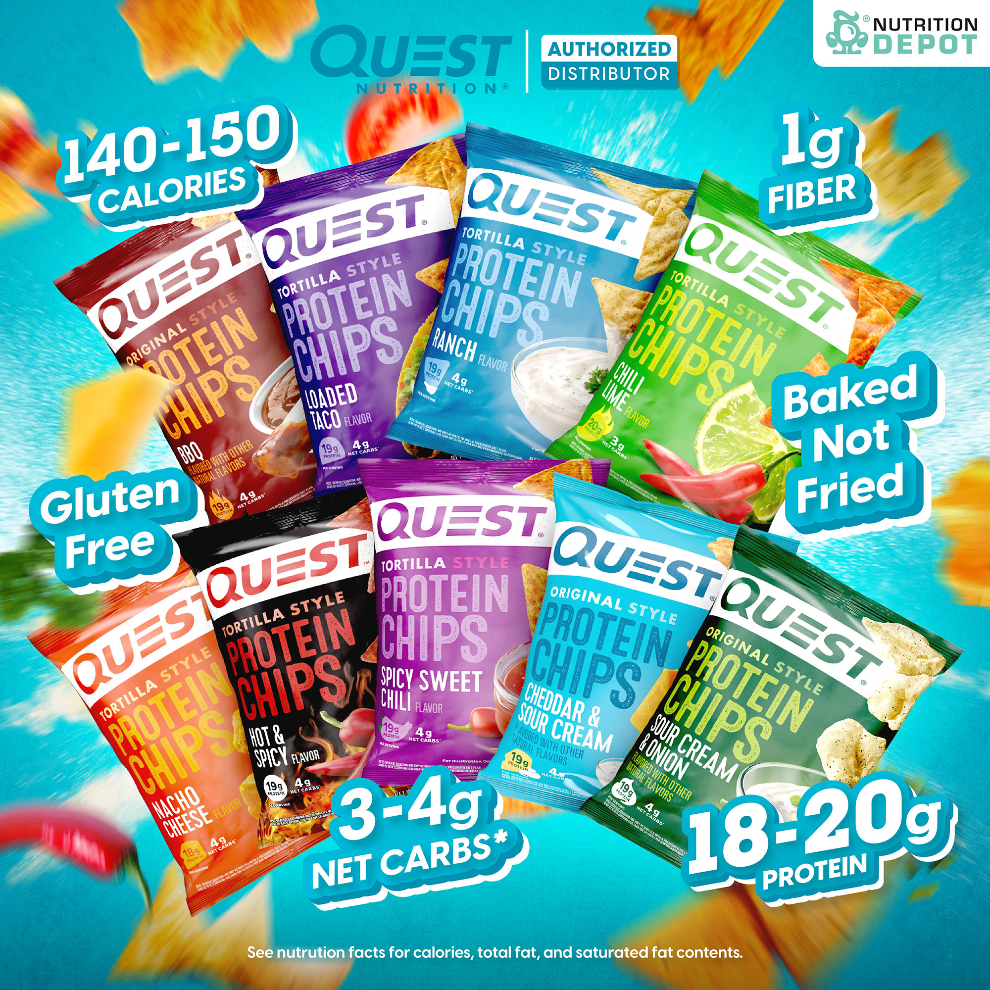 Quest Protein Chips Original Style & Tortilla Crispy Snacks (Pack Of 5/ ...