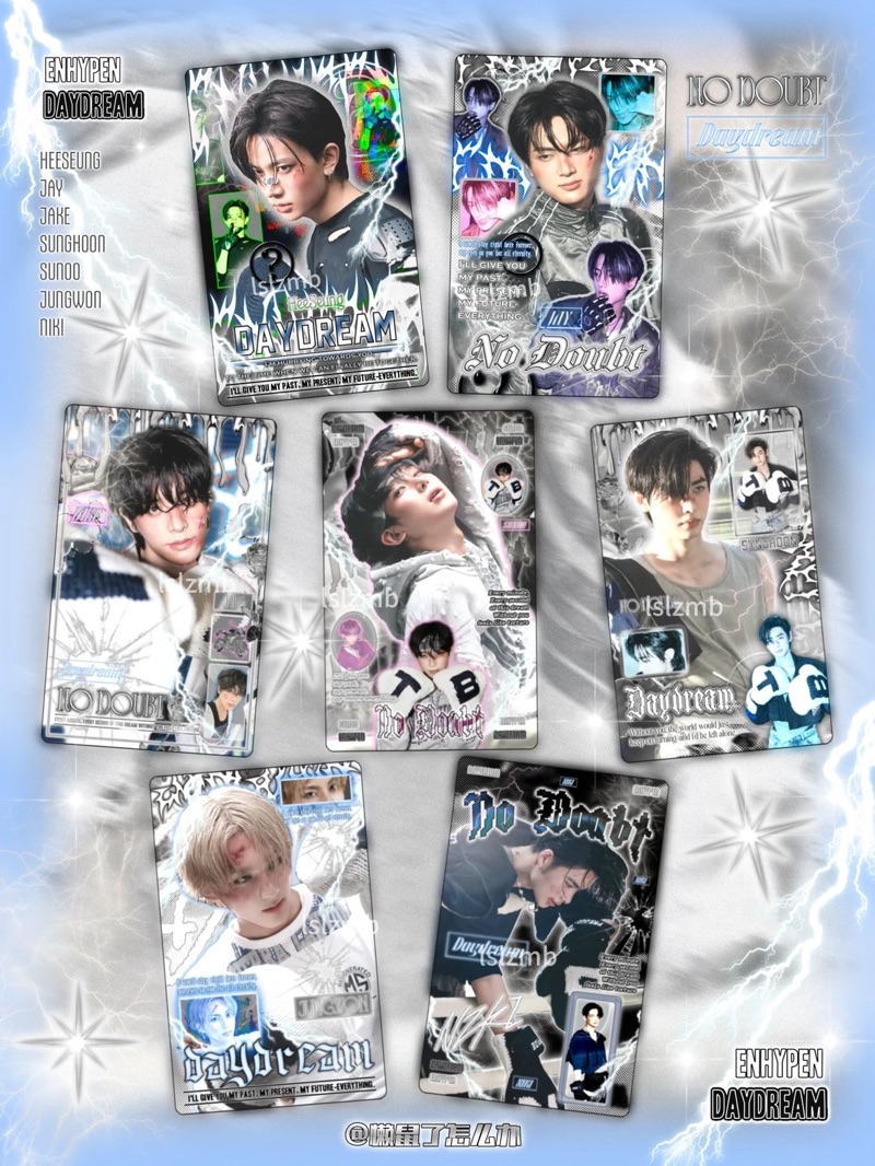Maid Fan Card daydream ENHYPEN Jeong Won Hisung Jay Jake Seonghun Zonu ...