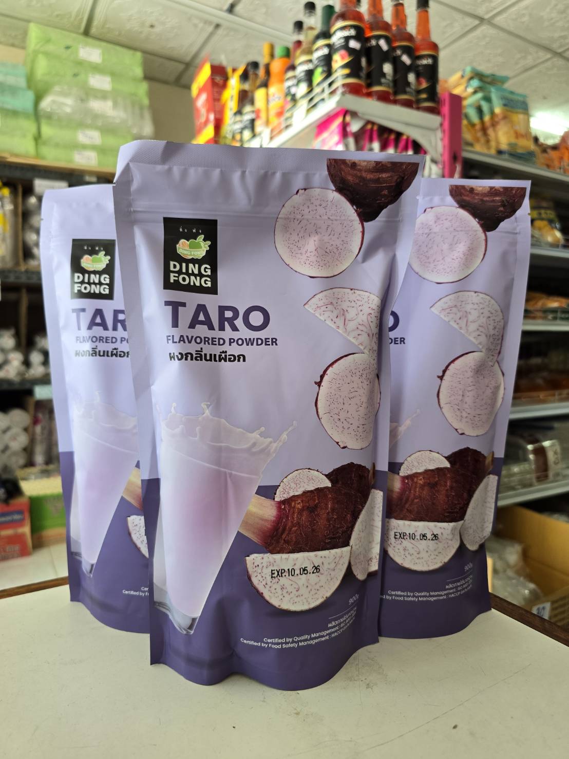 Pearl Milk Tea Powder Fragrant Taro Flavor 900 Grams Of Ting Fong There ...