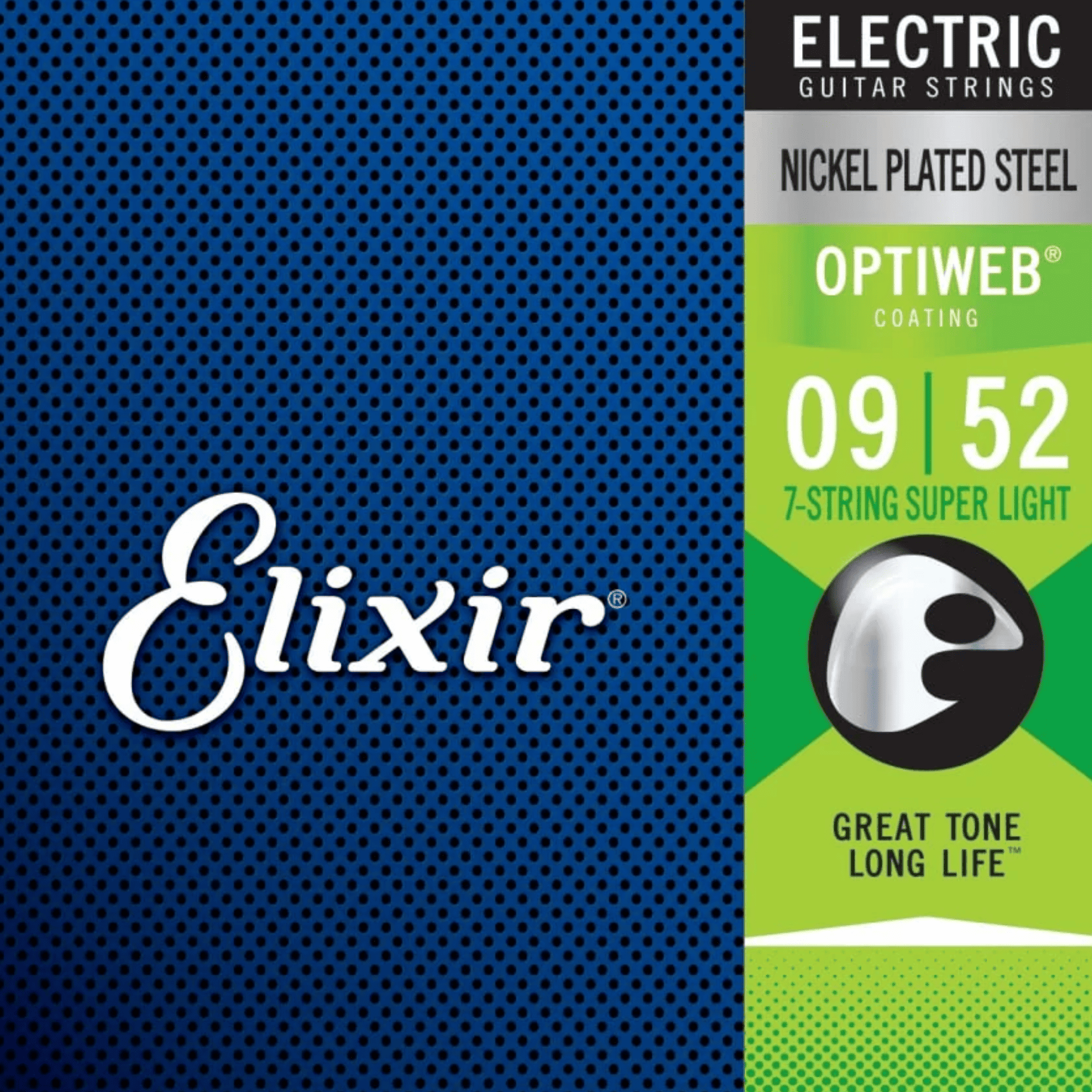 Elixir 09/52 OPTIWEB Super Light Electric Guitar Strings Coated Line ...