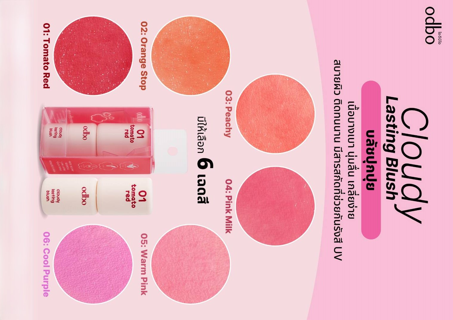 odbo OD1306 cloudy blush. A Matte Glossy Beautiful Colorful Easy To Spread. | Shopee Philippines