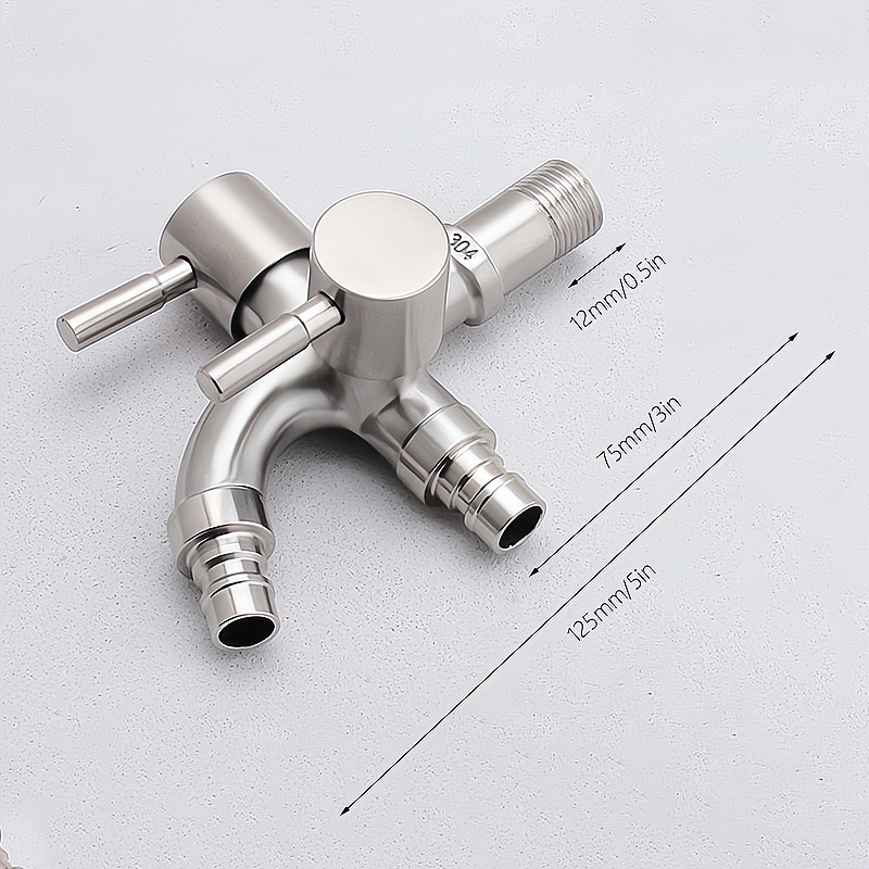 Multipurpose Faucet Stainless Steel 304 Two Way Water Tap 2 Heads Lead ...