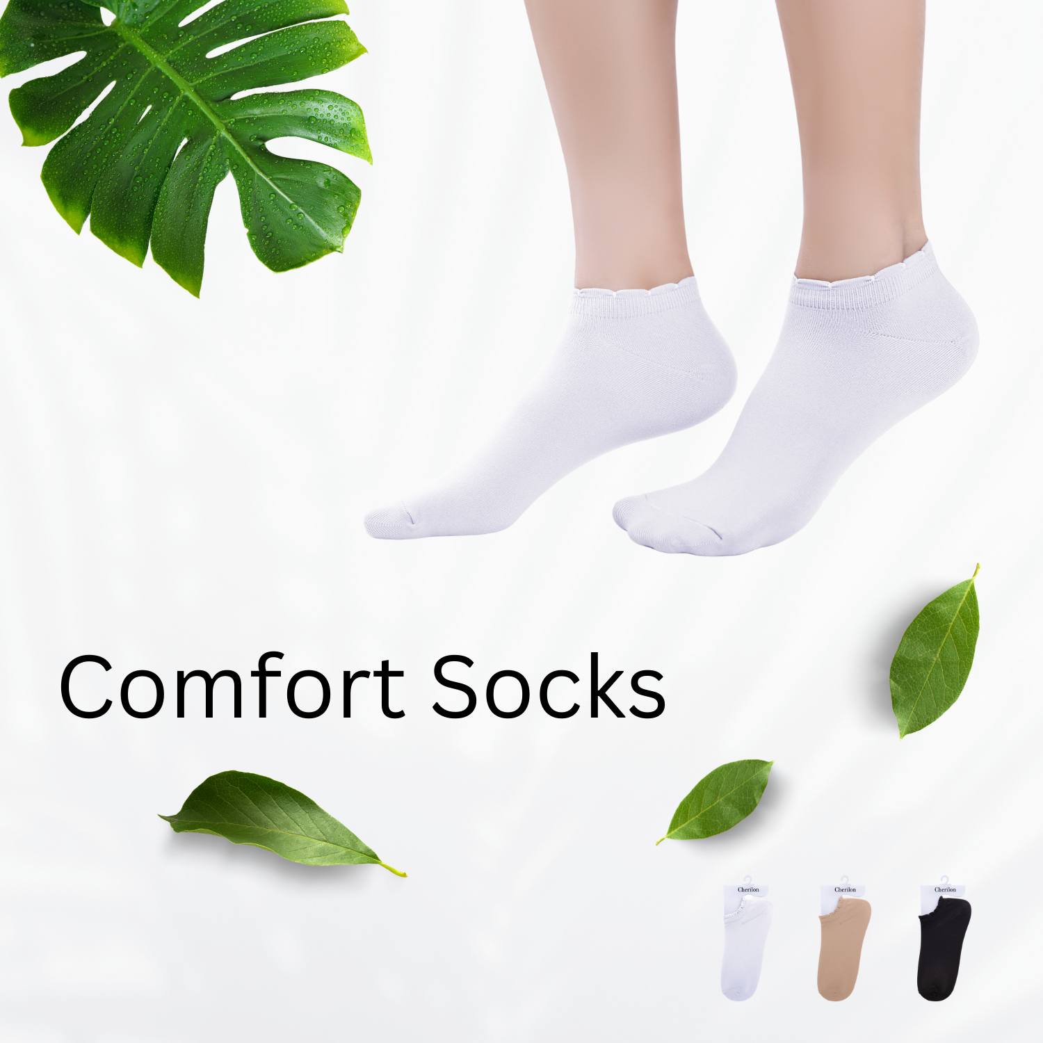 CHERILON Cherylon Socks Short Student Soft High Elasticity Comfortable To Wear Reduce Musty ...