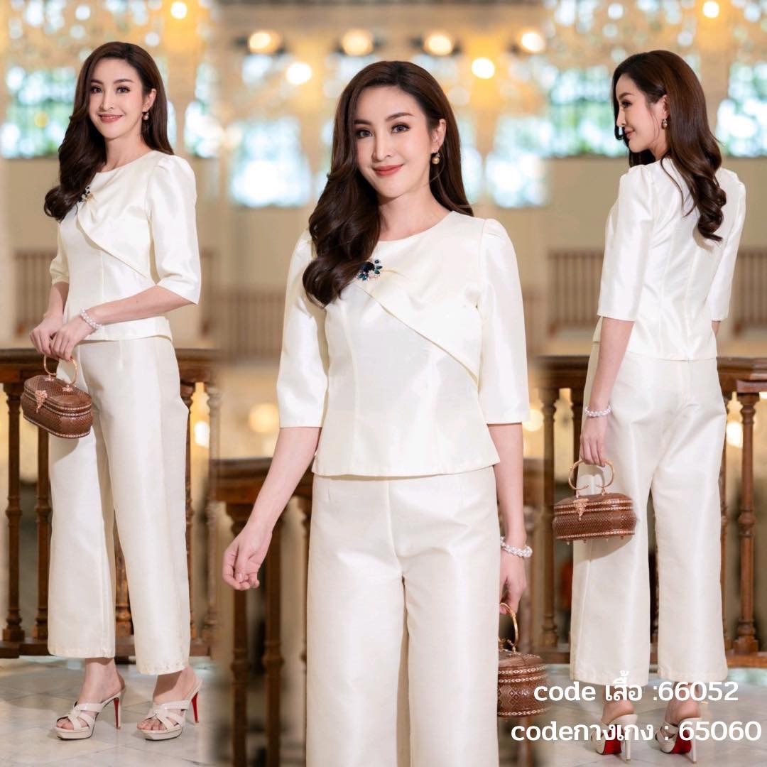 65060 Genuine Silk Pants White Nest Lady Model Flared Design Beautiful ...