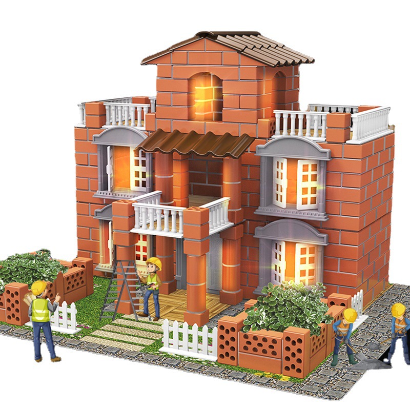 DIY building house Construction Set With Complete Equipment Model Brick ...