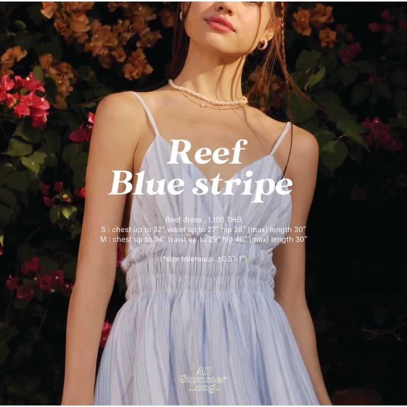 Forwarding A Mini Dress lookbook beach club Model Reef blue stripe ...
