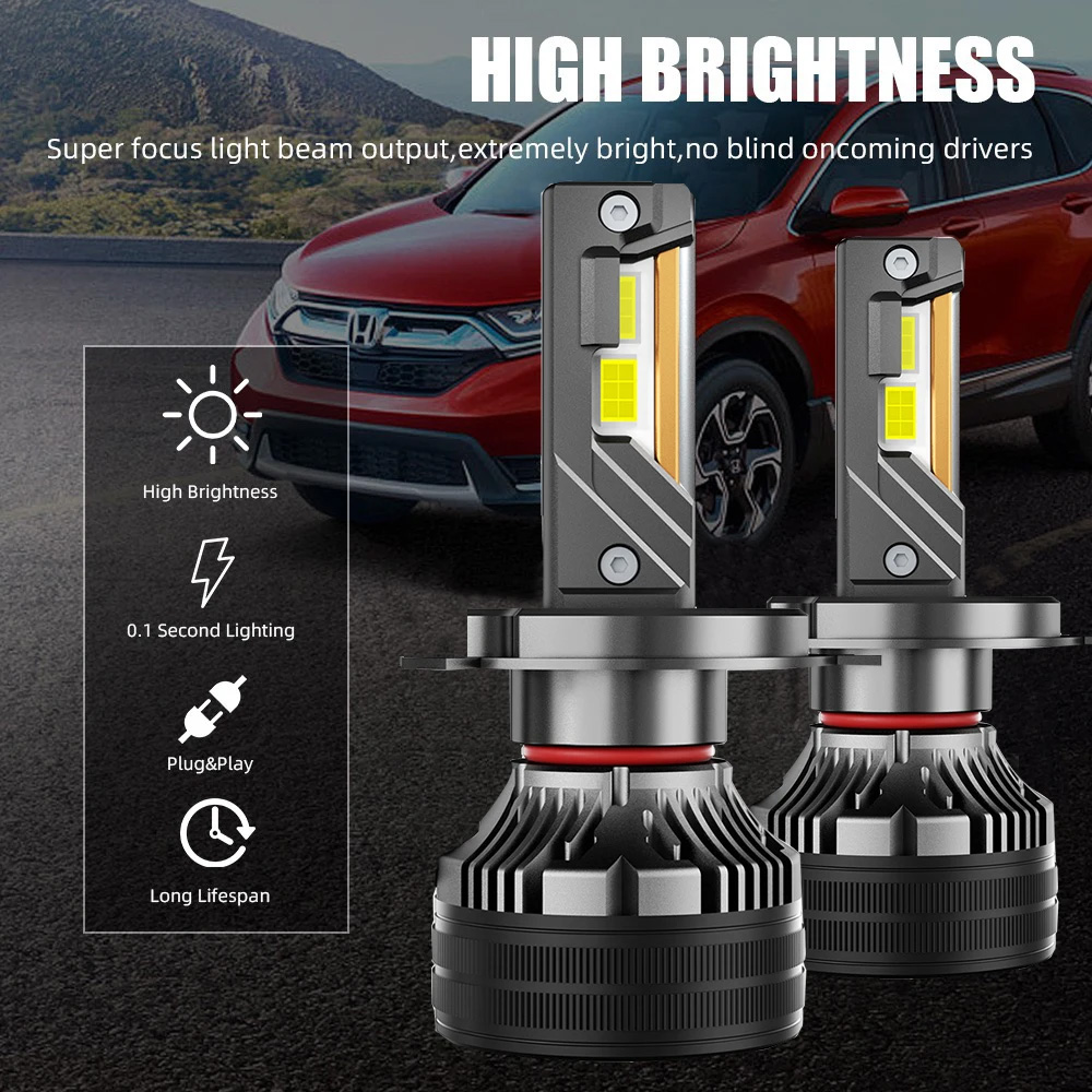 LED Headlight Bulb Mitsubishi Mirage 2012-2015 Socket White Light 6000k ...
