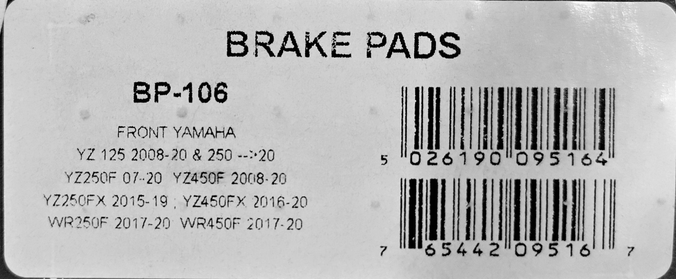 Motorcycle BRAKE PADS RENTHAL (6 Codes Check The Additional Model In ...