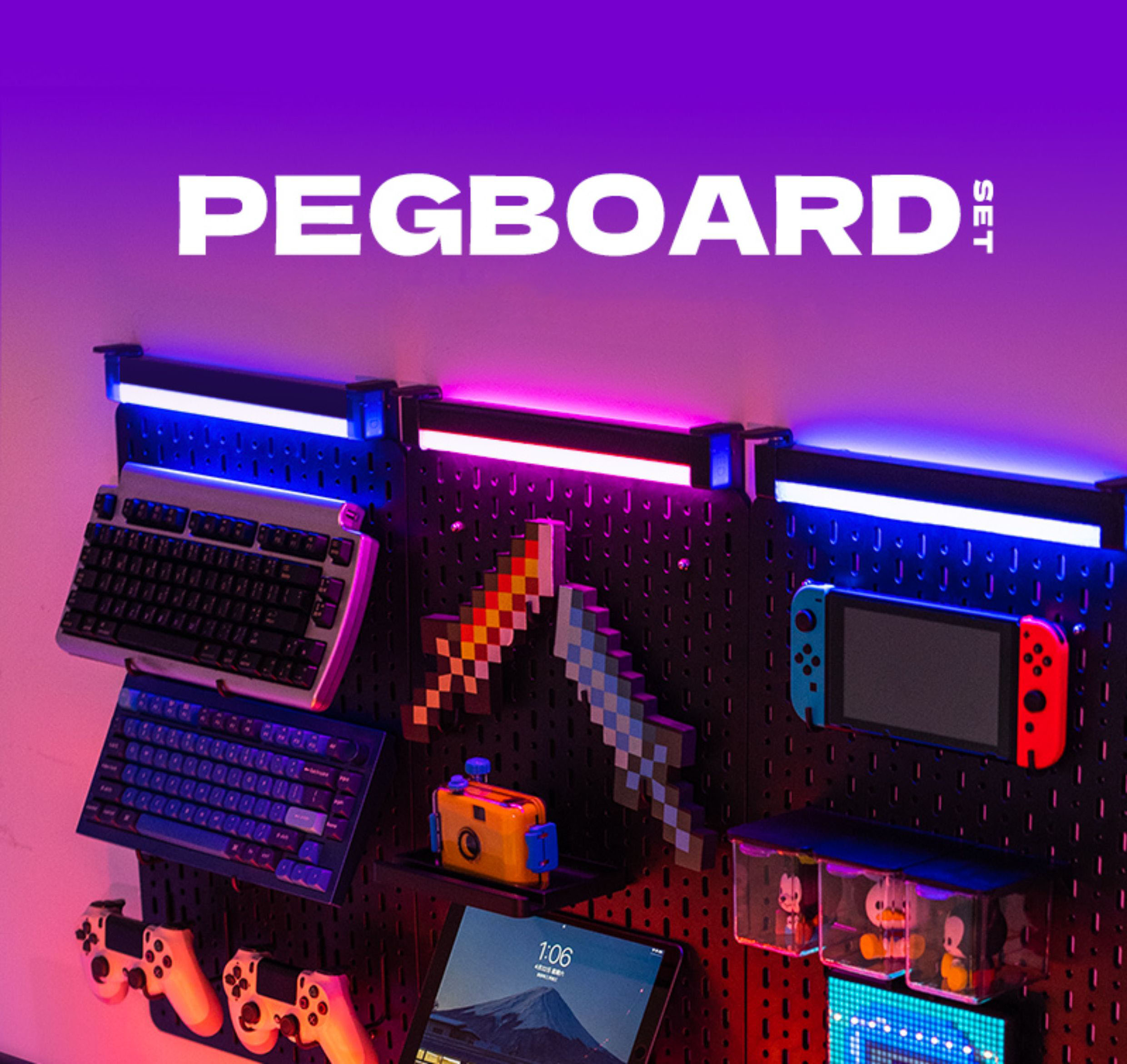 Cajojo Pegboard Wall-Mounted Pin Board Stand Multi-Purpose DIY fit IKEA ...