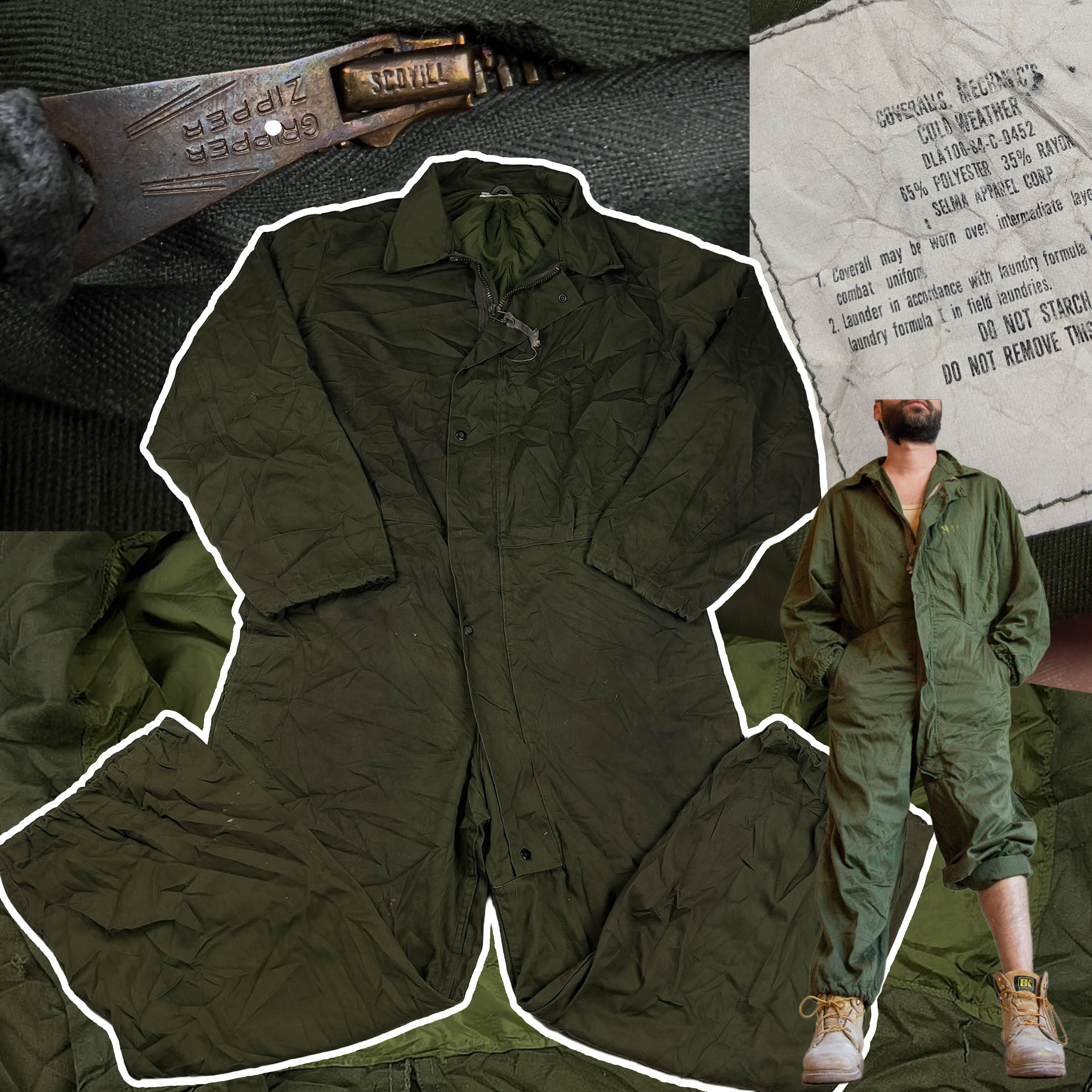 Vintage Jacket 1984 US army mechanics cold weather overalls coveralls ...