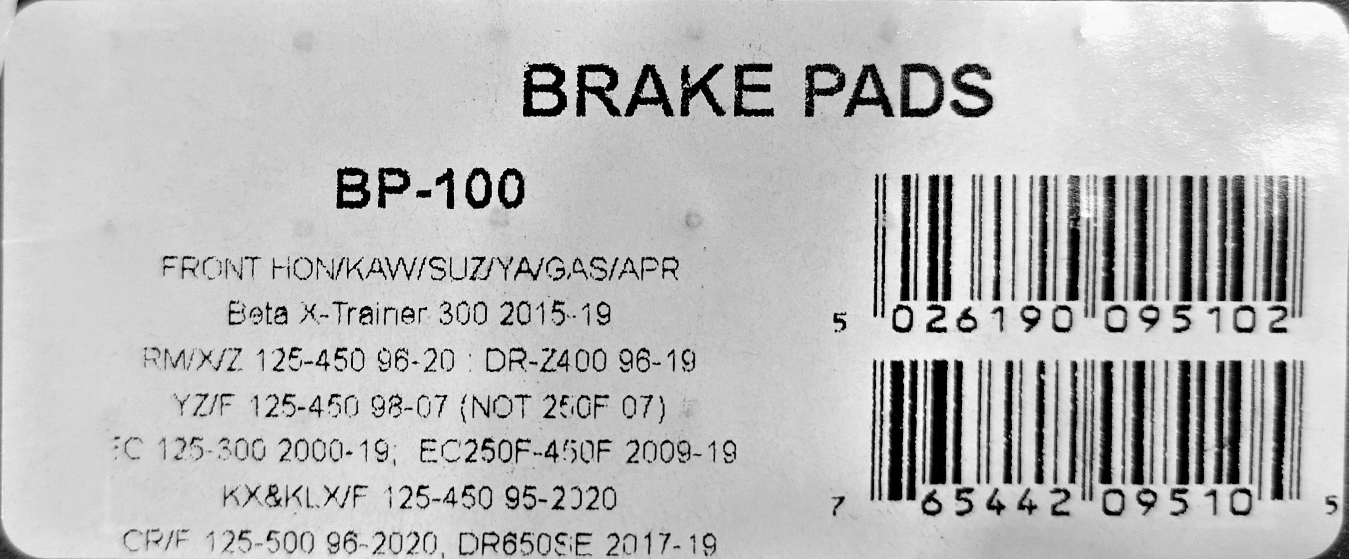 Motorcycle BRAKE PADS RENTHAL (6 Codes Check The Additional Model In ...