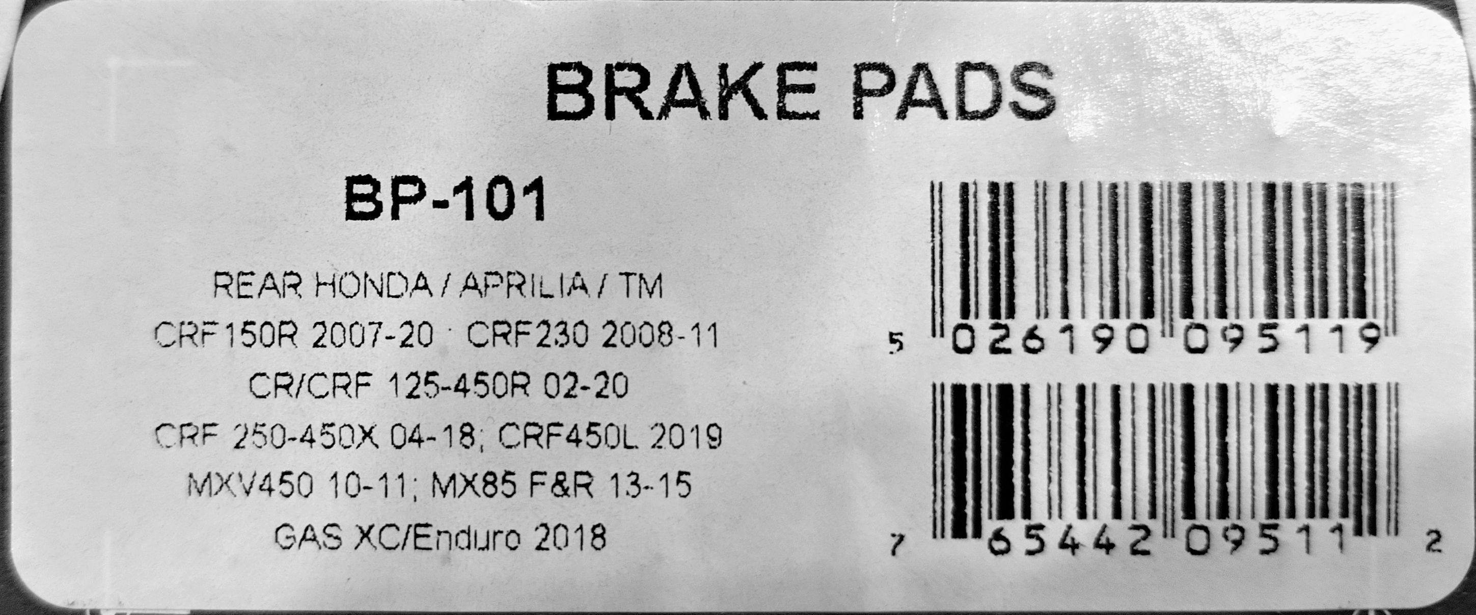Motorcycle BRAKE PADS RENTHAL (6 Codes Check The Additional Model In ...