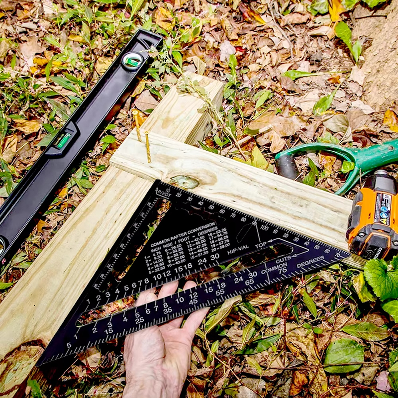 Aluminum Triangle Scene Ruler 7/12 Inches Angle Measurement Protractor ...