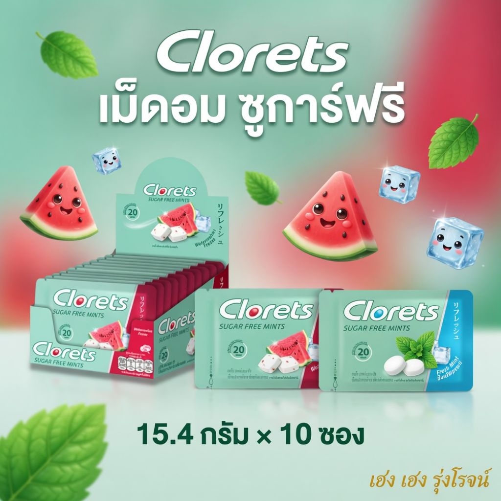 [Pack Of 10] Clorets Sugar Free Tablets Sugar-Free 15.4g Candy | Shopee ...