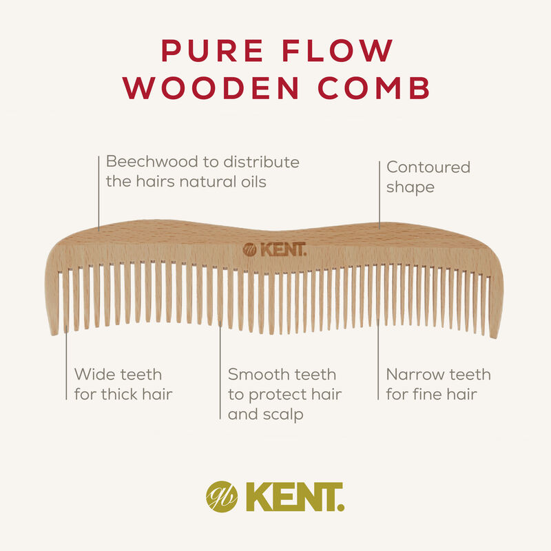 KENT BRUSHES LPF7: Pure Flow Wooden Comb LPF7: Real Wood Model | Shopee ...