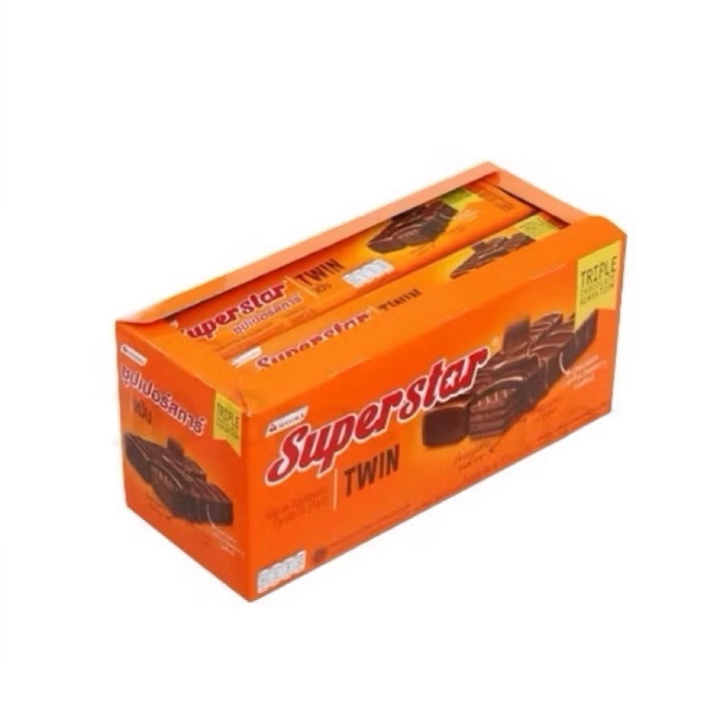 [5 + 1] Superstar Twin Chocolate Cream Wafer 36 G. 12 Packs | Shopee ...