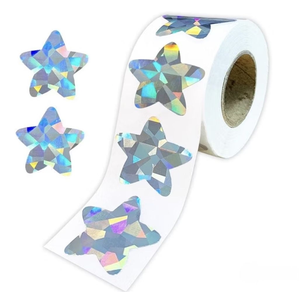 Star Stickers (Silver) For Decoration Reward Good Children Silver Stars ...