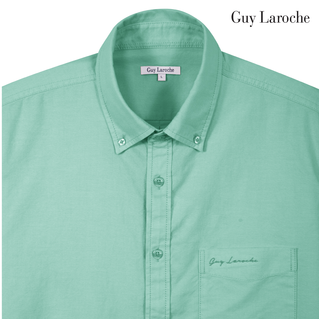 Guy Laroche Short-Sleeved Shirt Cotton 1 Style REGULAR FIT Green Model ...