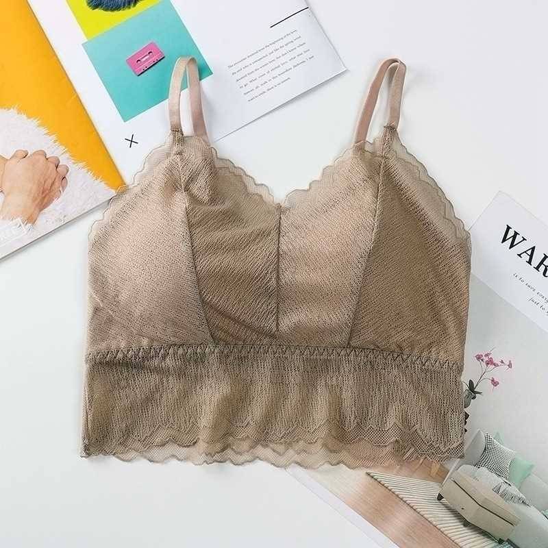 Chiffon Bra With Built-In Foam Padding Lace Pattern For Women From ...