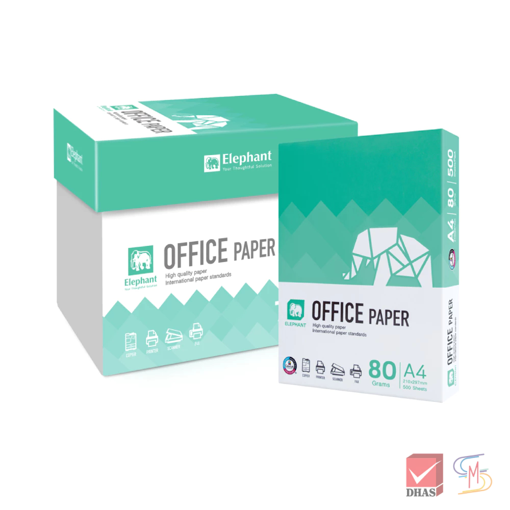 (Box Of 5 Reams) Elephant Brand Copier Paper A4 80 Gsm 500 Sheets/1 ...