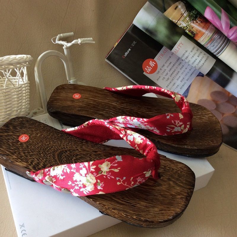 Summer women s kimono all-match clogs style slippers wooden shoes ...