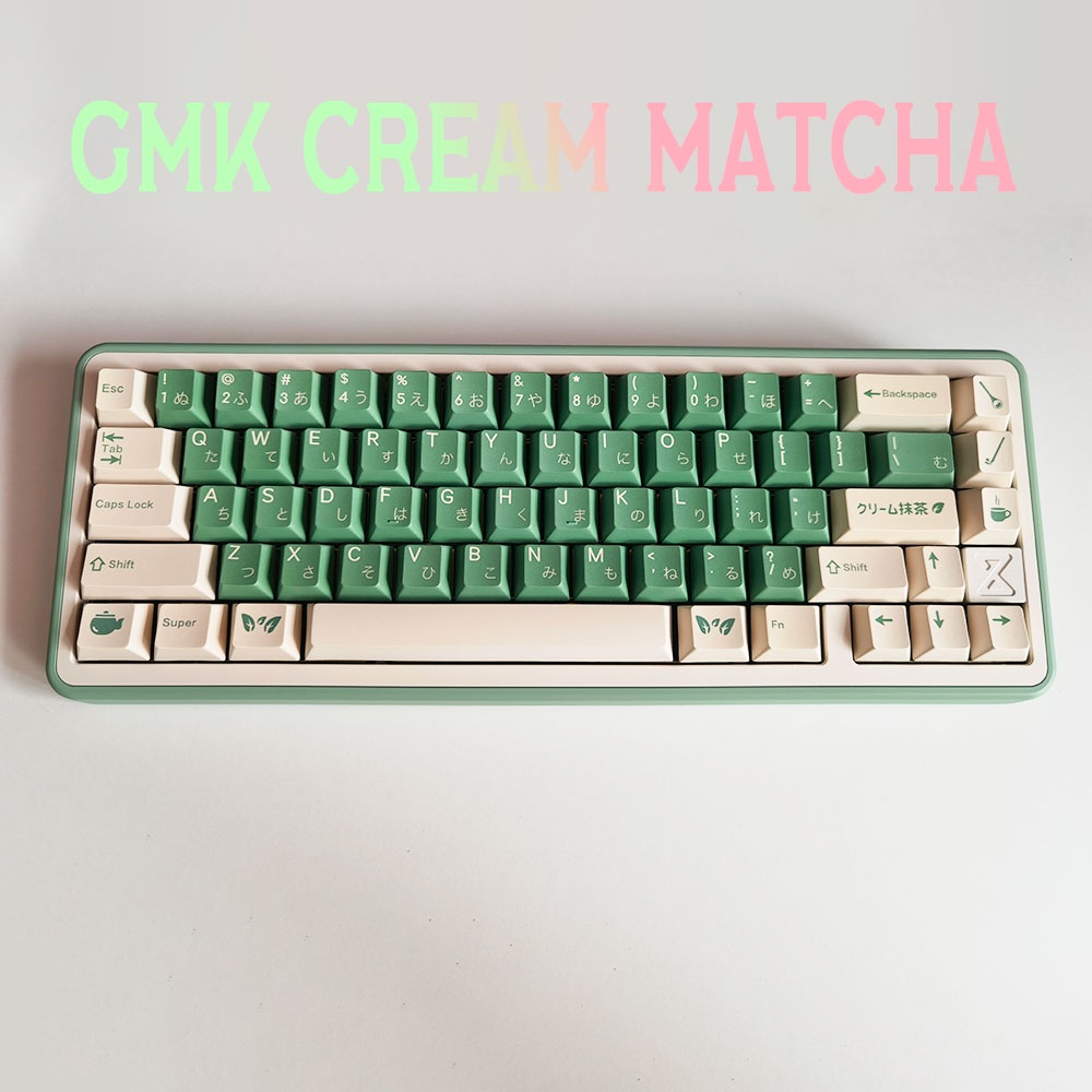 GMK Cream Matcha keycaps PBT material cherry profile Five-sided Dye ...