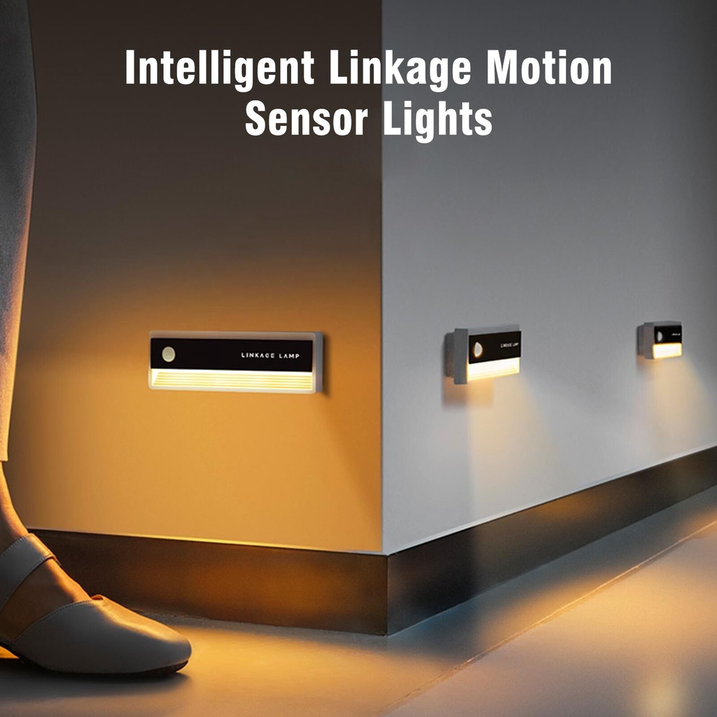 Motion Sensor Linkage LED Stair Lights, USB Rechargeable Battery ...