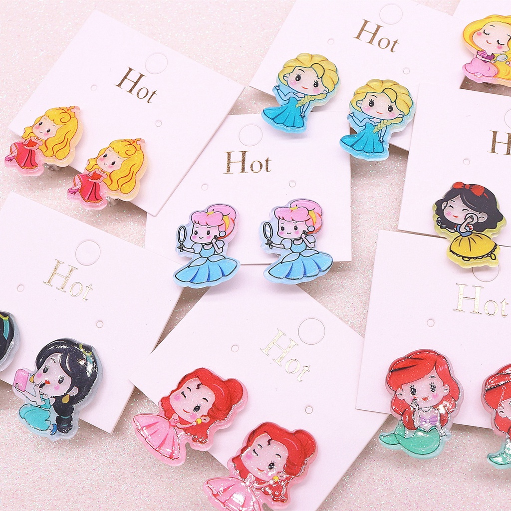 (3pcs set)Children's Cartoon princess Earrings rings Set|Fashion ...