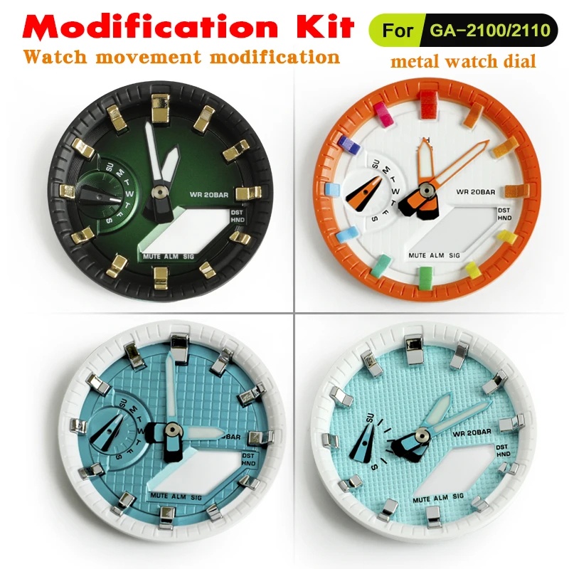 Retro Metal Dial GA-2100/2110 MOD Kit For Casio G-SHOCK Sun Pattern ...