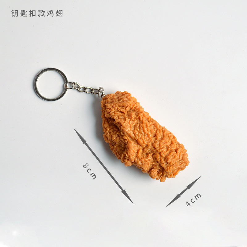 PVC Simulation Chicken Legs Wings Model Pendant Fun French Fries ...