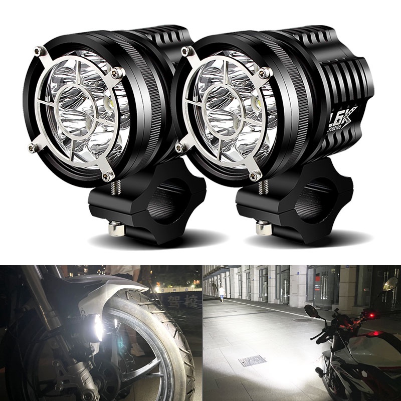 2pcs12000lm LED Motorcycle headlights Motorbike Waterproof Fog Spot ...