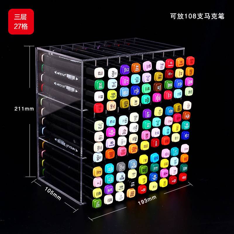 ballpen organizer Acrylic marker storage box, table color pen storage ...