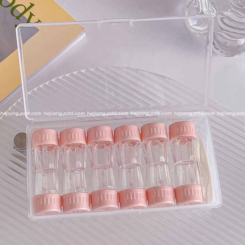 6 pairs contact lens case, double head multiple pairs, transparent ...