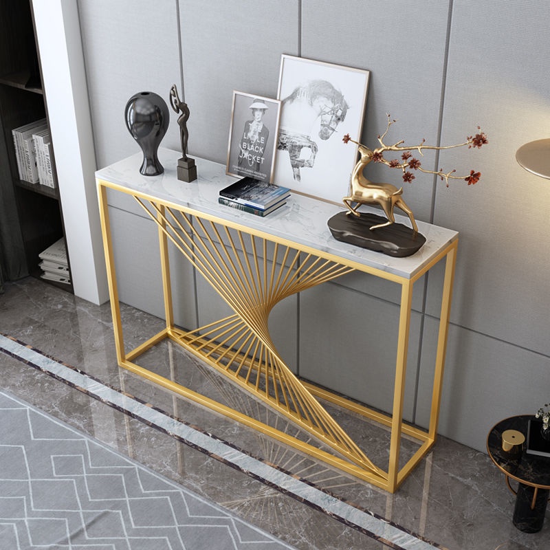 Marble Console Tables Wall Strip Light Luxury and Simplicity Console ...