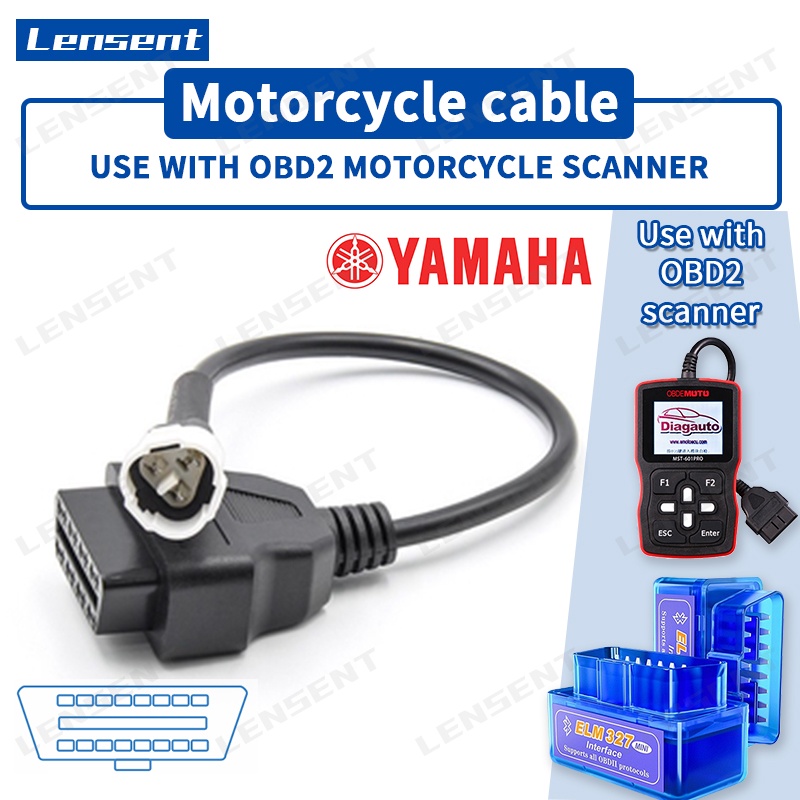 Lensent Yamaha 3pin To 16pin OBD Diagnostic Cable Extension Connectors ...