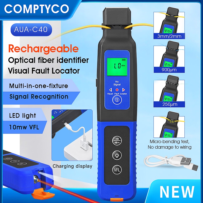rechargeable COMPTYCO AUA-C40 optical fiber identifier 800-1700nm optical fiber signal ...