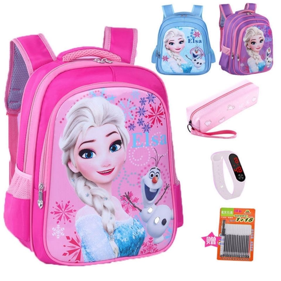 Elsa schoolbag frozen pupil girl schoolbag Grade 1-3-6 kindergarten ...