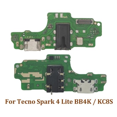 For Tecno Spark 4 Lite BB4K / KC8S USB Dock Charger Port Plug Headphone ...